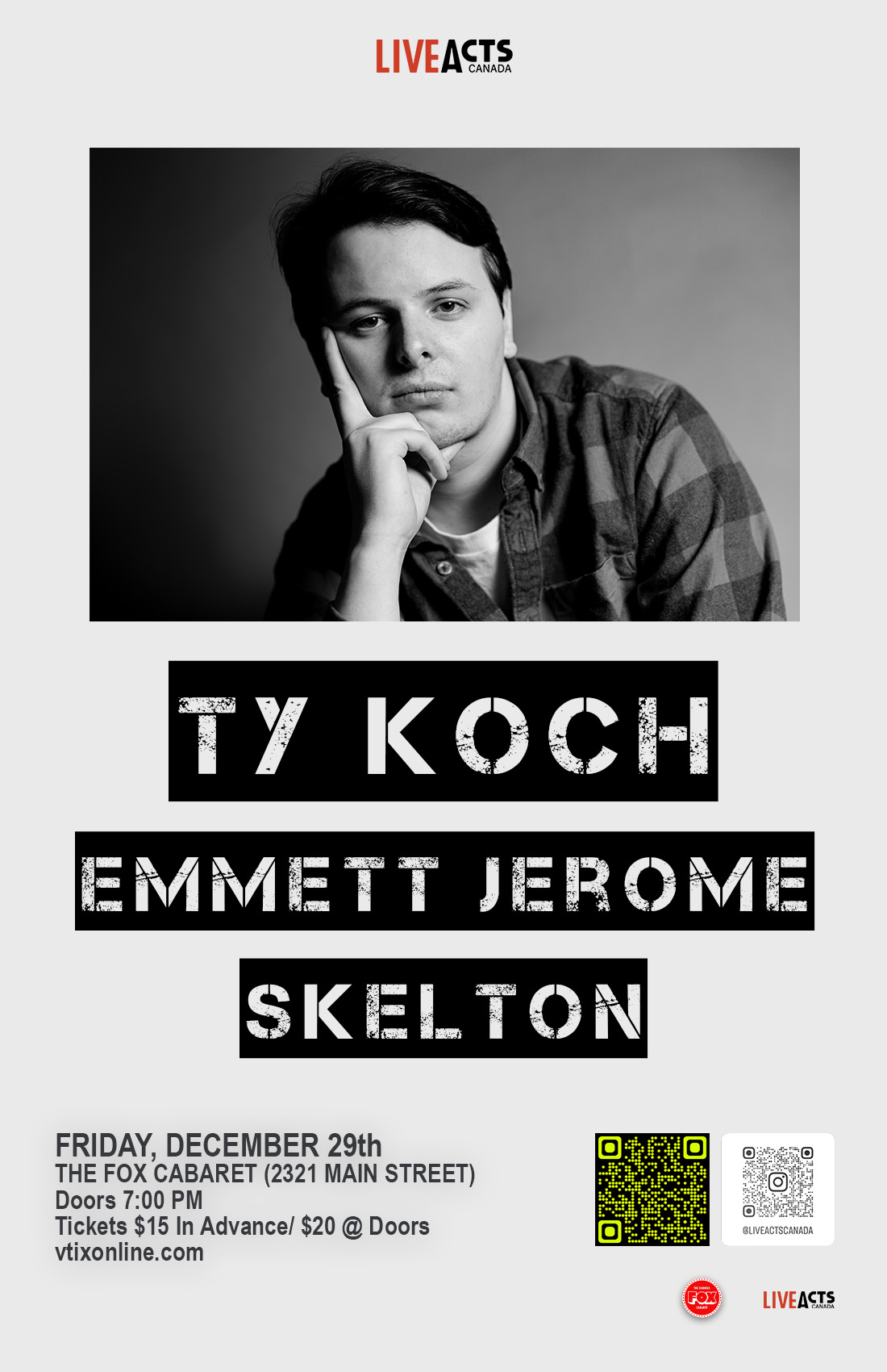 Ty Koch with Special Guests Emmett Jerome and SKELTON Tickets - Vtix Online
